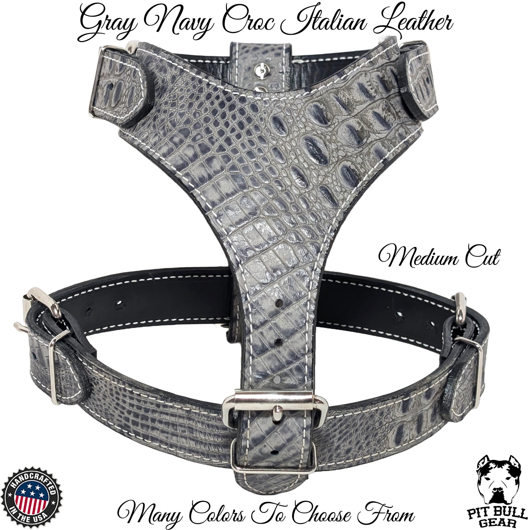 H1 - Custom Made Leather Dog Harness - Pit Bull Gear