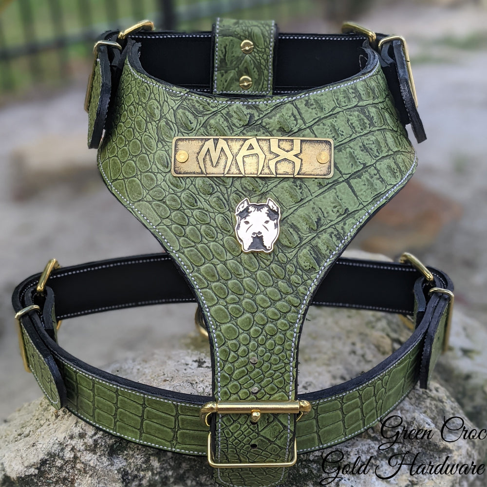 NH12 - Personalized Bully Leather Harness | PIT BULL GEAR - Pit Bull Gear